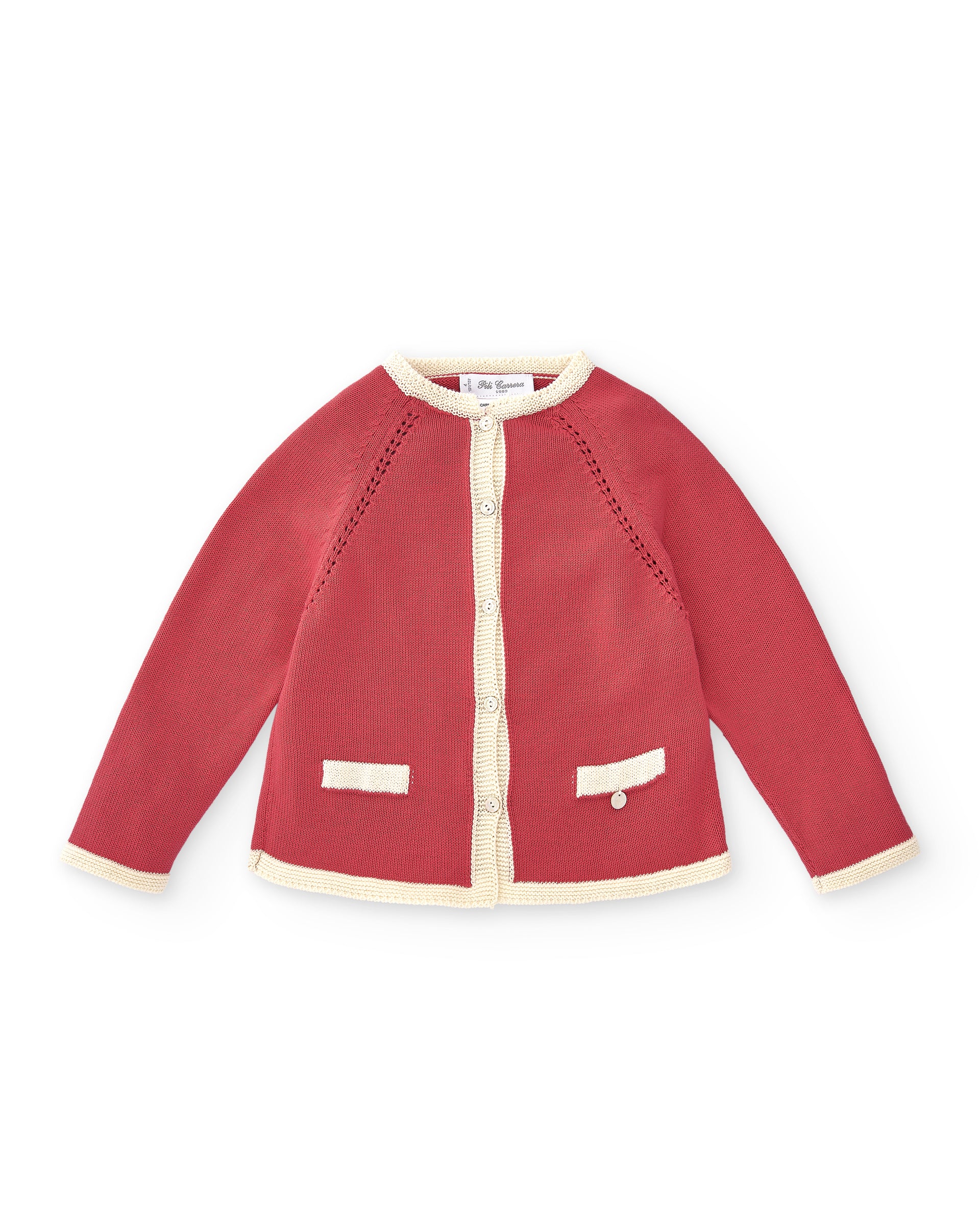 Red and white knitted cardigan – MIBONBóN